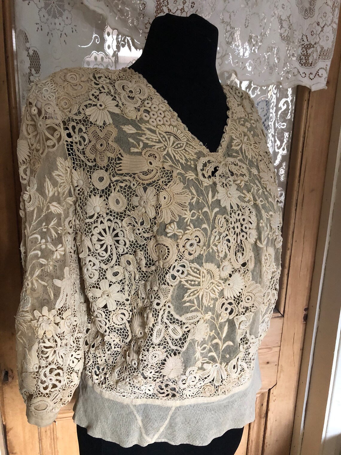 Antique Clones Irish Crochet Lace Bodice Top - Etsy