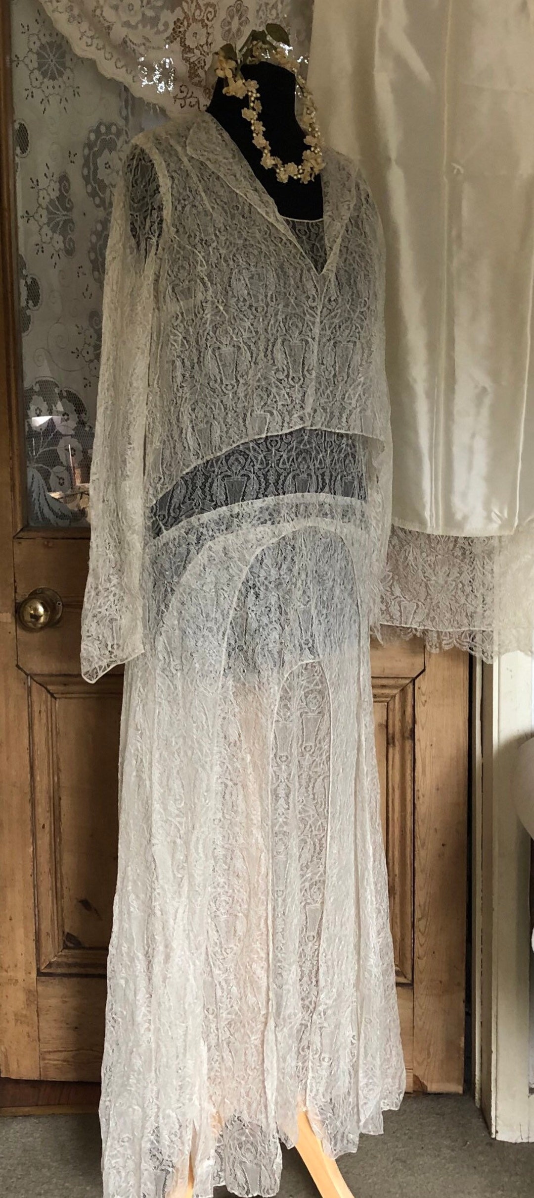 1920s Shadow Lace Original Wedding Dress - Etsy