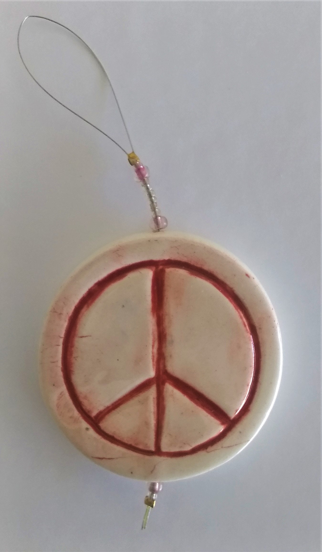 PEACE SIGN - Ceramic Peace Sign - Christmas Ornament - Christmas Gift ...