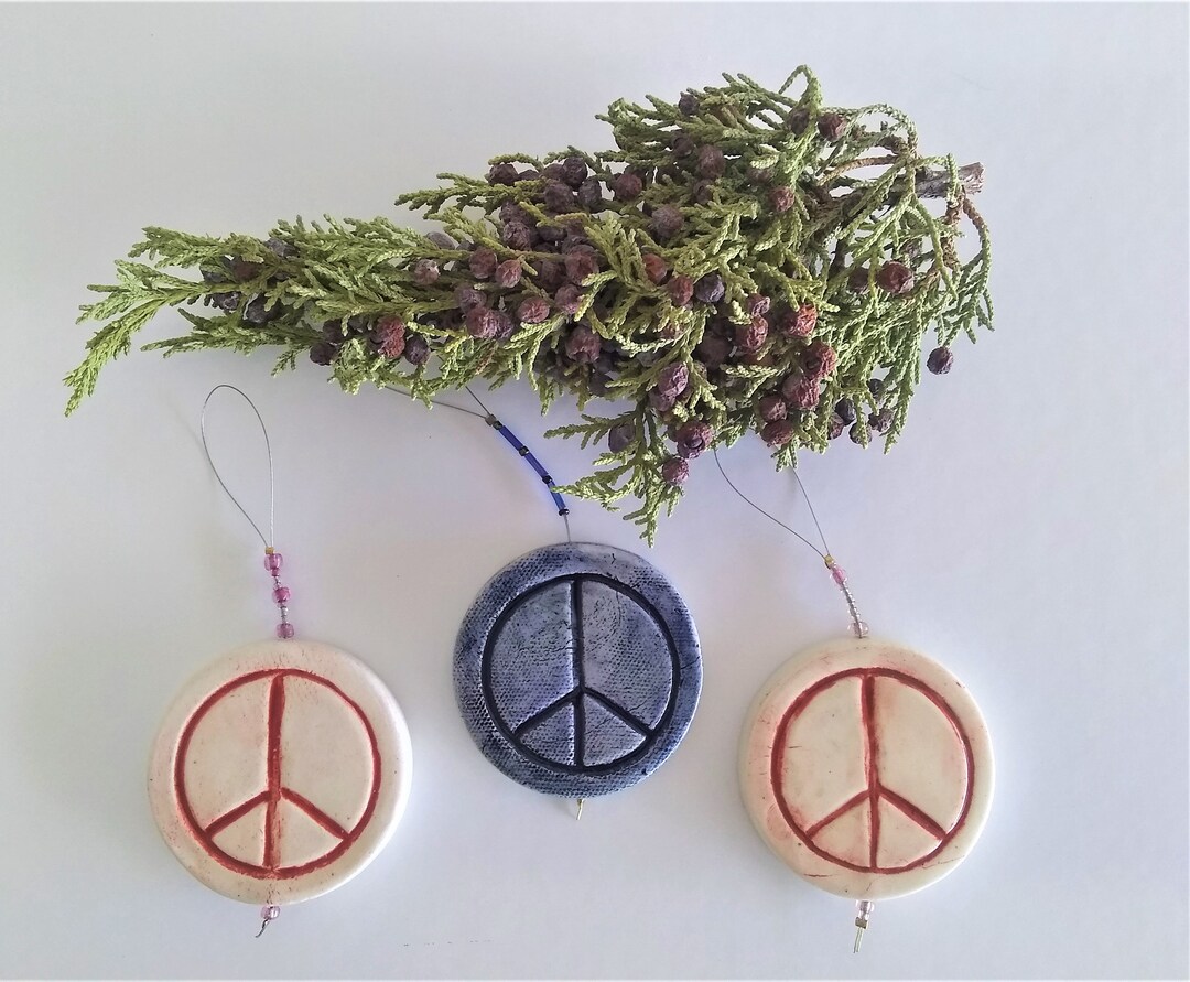 PEACE SIGN - Ceramic Peace Sign - Christmas Ornament - Christmas Gift ...
