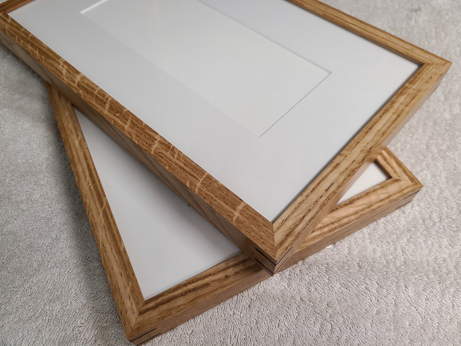 Oiled White Oak / Thin Gallery Style Picture Frame With Mat / Custom ...