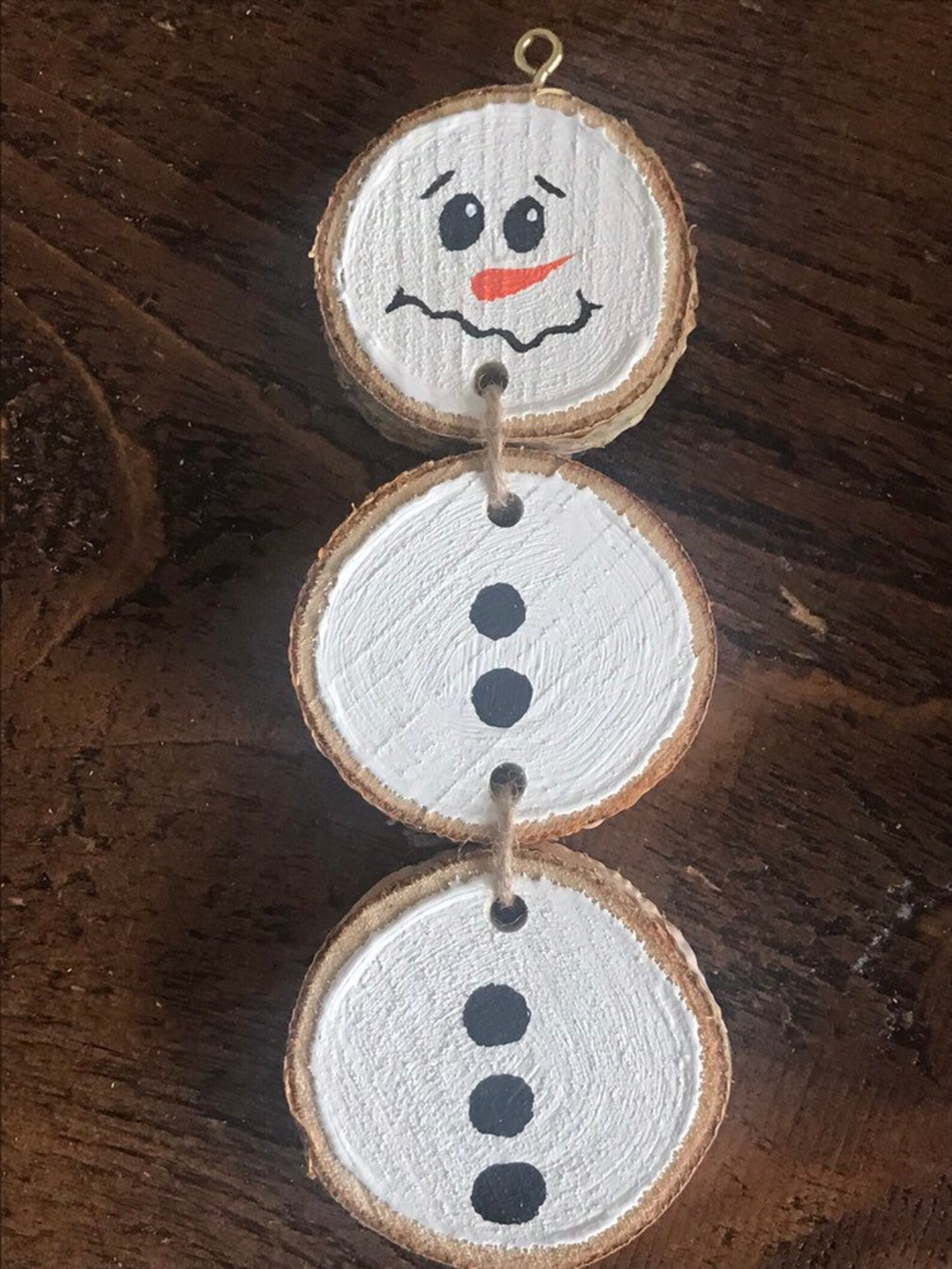 Rustic Natural Birch Wood Triple Slice Christmas Decoration - Etsy