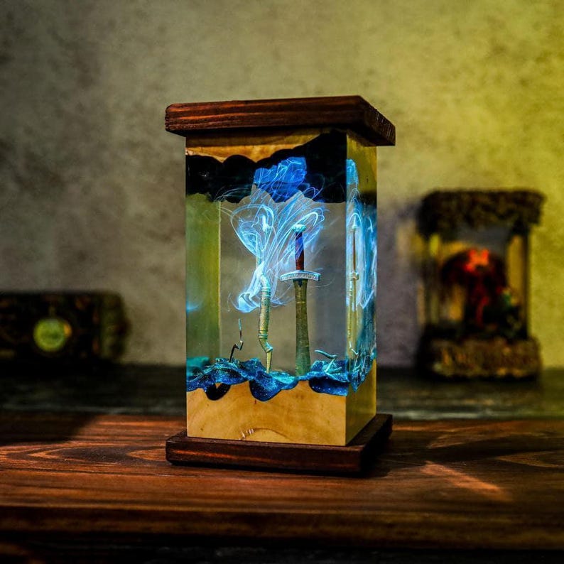 Riptide Percy Jackson Sword Lamp, Mythology Inspired Resin Art Night ...