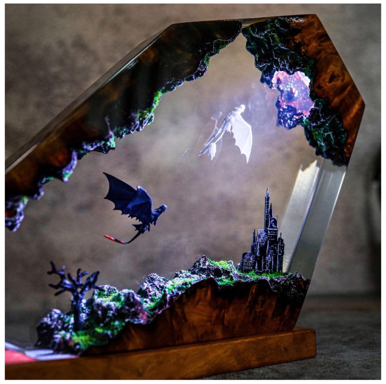 Diorama HTTYD Epoxy Lamp, Tooth.less and Light Fu.ruy Epoxy Lamp ...