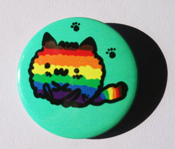 Lgbtqai Flag Cat Pin - Etsy