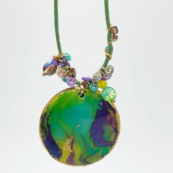 Glass Disc Pendant - Etsy