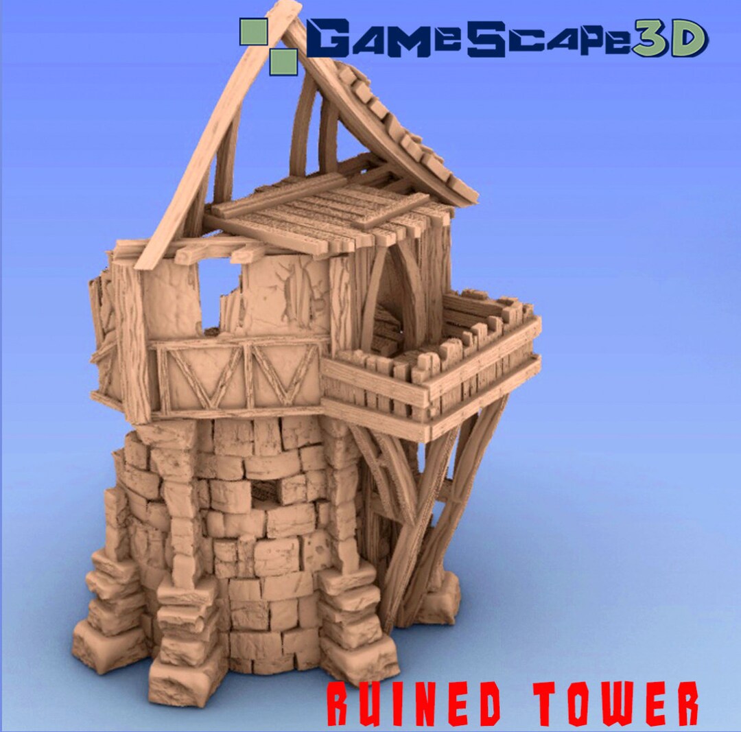 Ruined Timber Tower With Porch | 28mm -15mm -10mm | 5E, Pathfinder ...