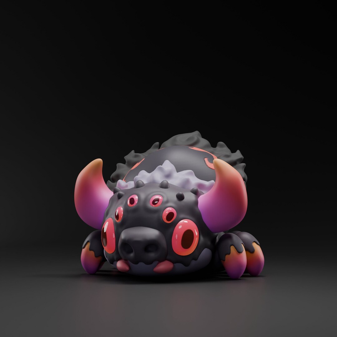 Ushii-onii Yokai Ox Spider Grumpii Chonki Boi Mini Art Toy Chibi - Etsy