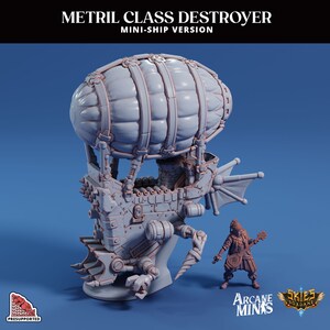 Metril Class Destroyer - Mini Verison | Arcane Minis - Skies of Sordane ...