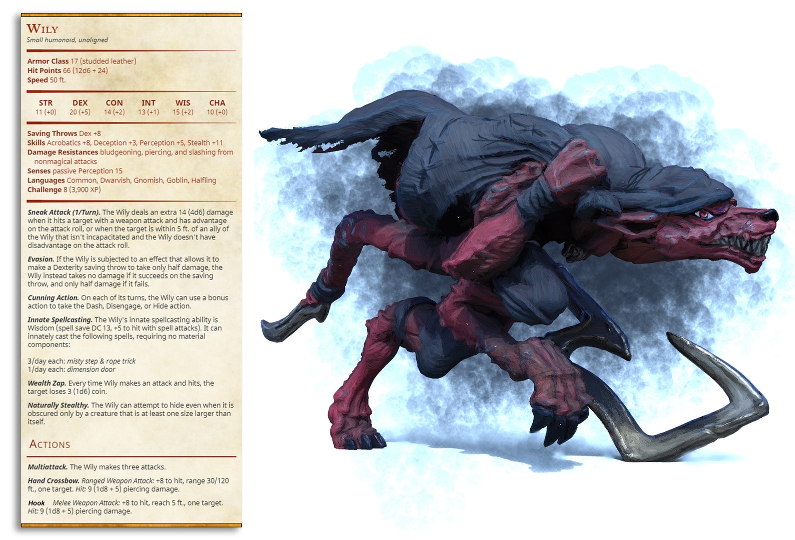 Wily The Shadow Kobold Deity Fight Club Kurtulmak | Etsy