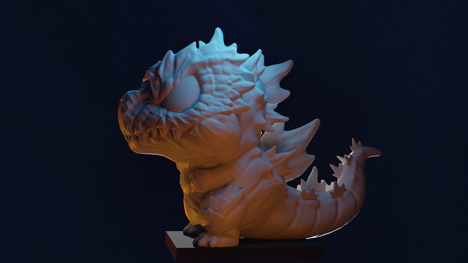 Kaiju King Godzilla Grumpii Chonki Boi Mini Art Toy - Etsy