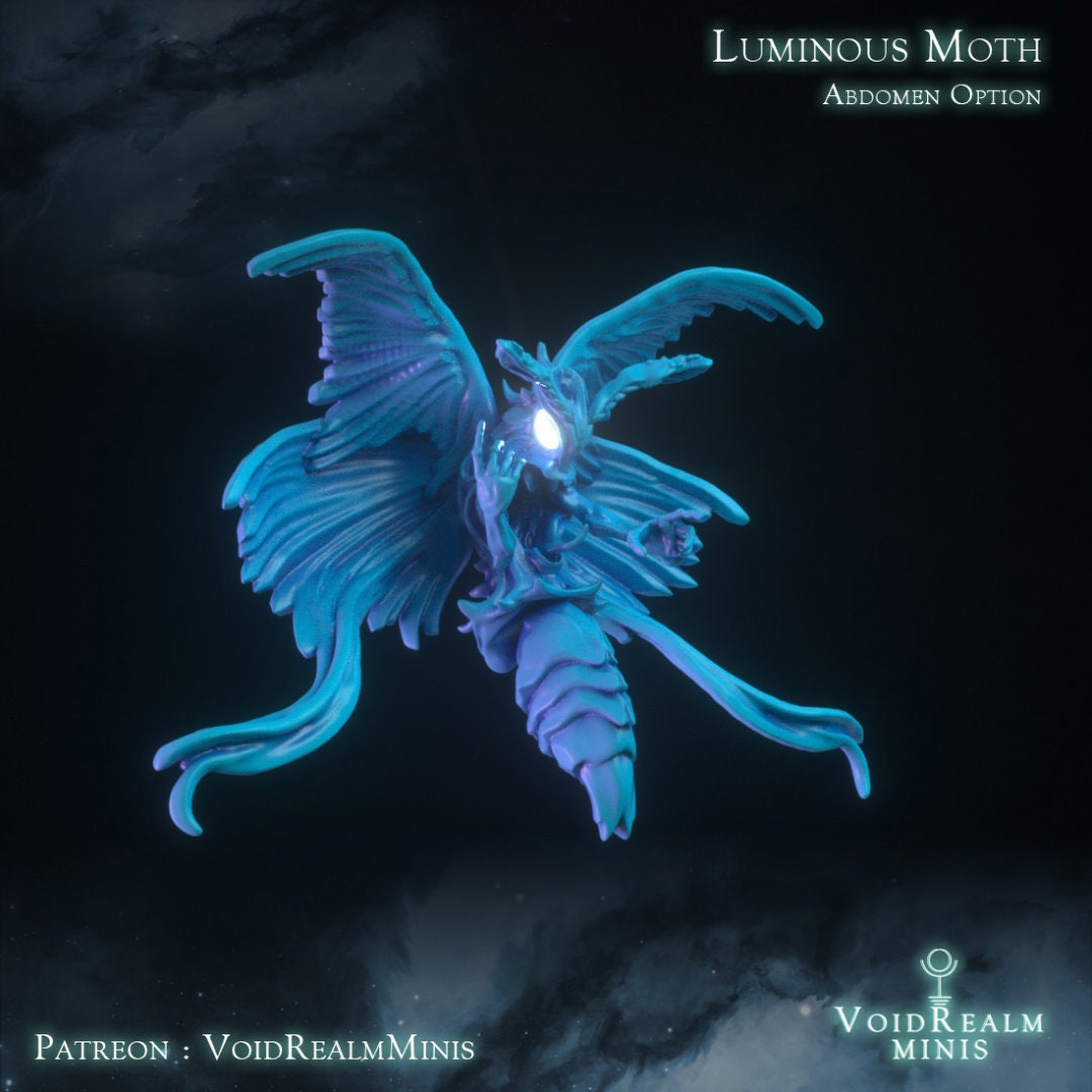 Luminous Moth RESIN Voidrealm Minis Dungeons and - Etsy