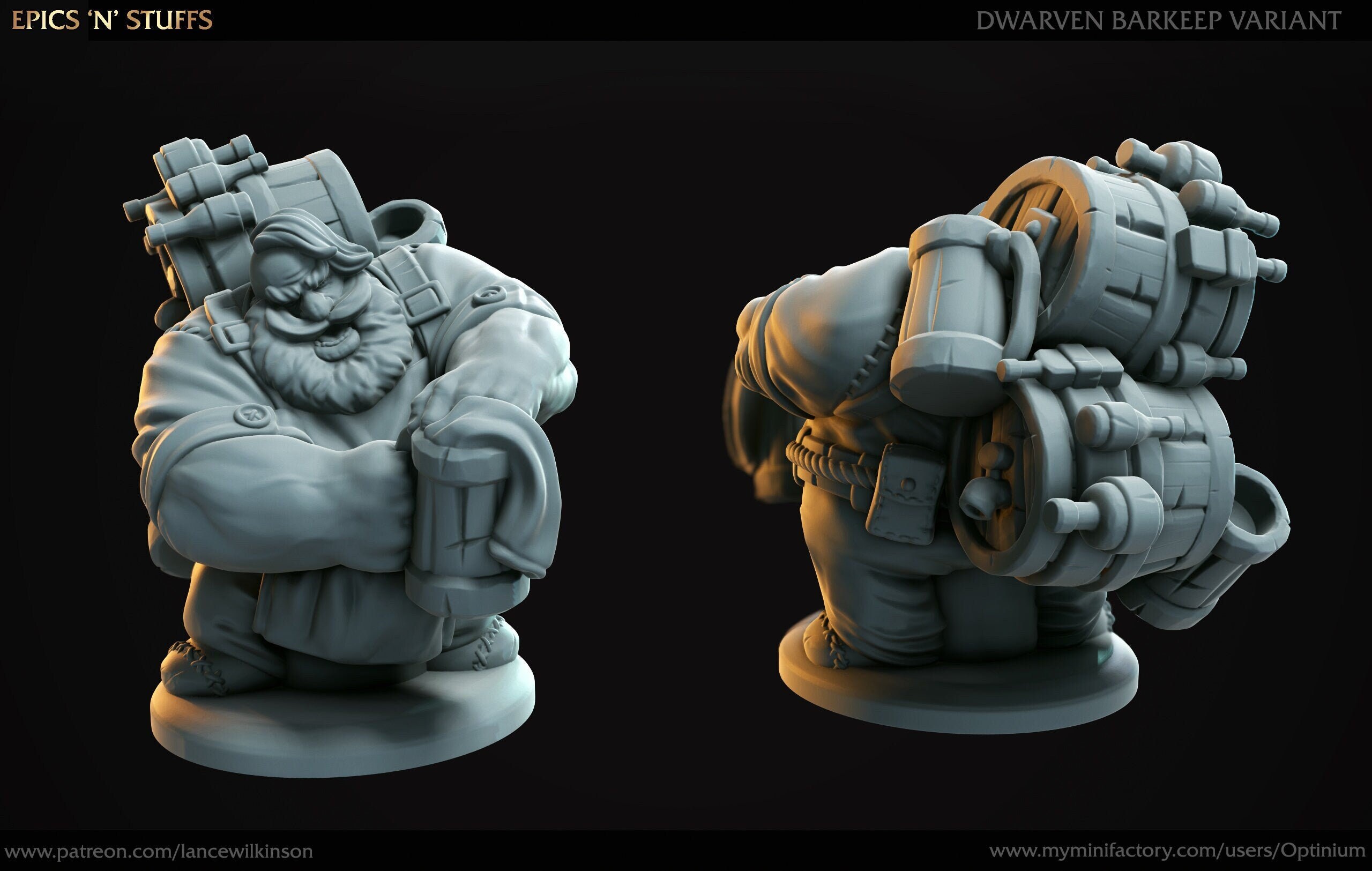 Dwarven Barkeep 3 Poses - Etsy