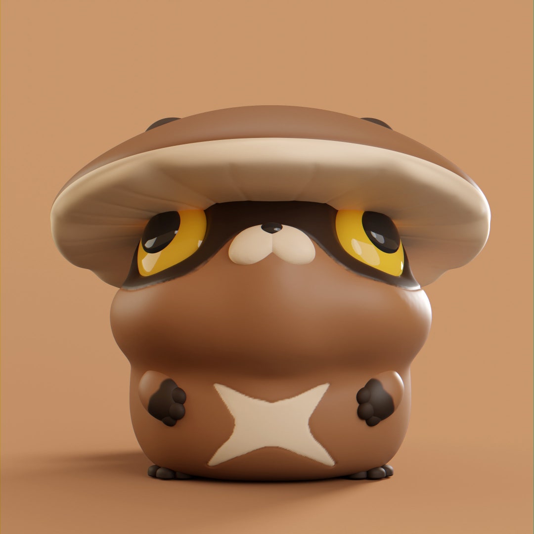 Tanukii - Tanuki Mushroom | Grumpii | Chonki Boi Mini | Art Toy | Chibi ...