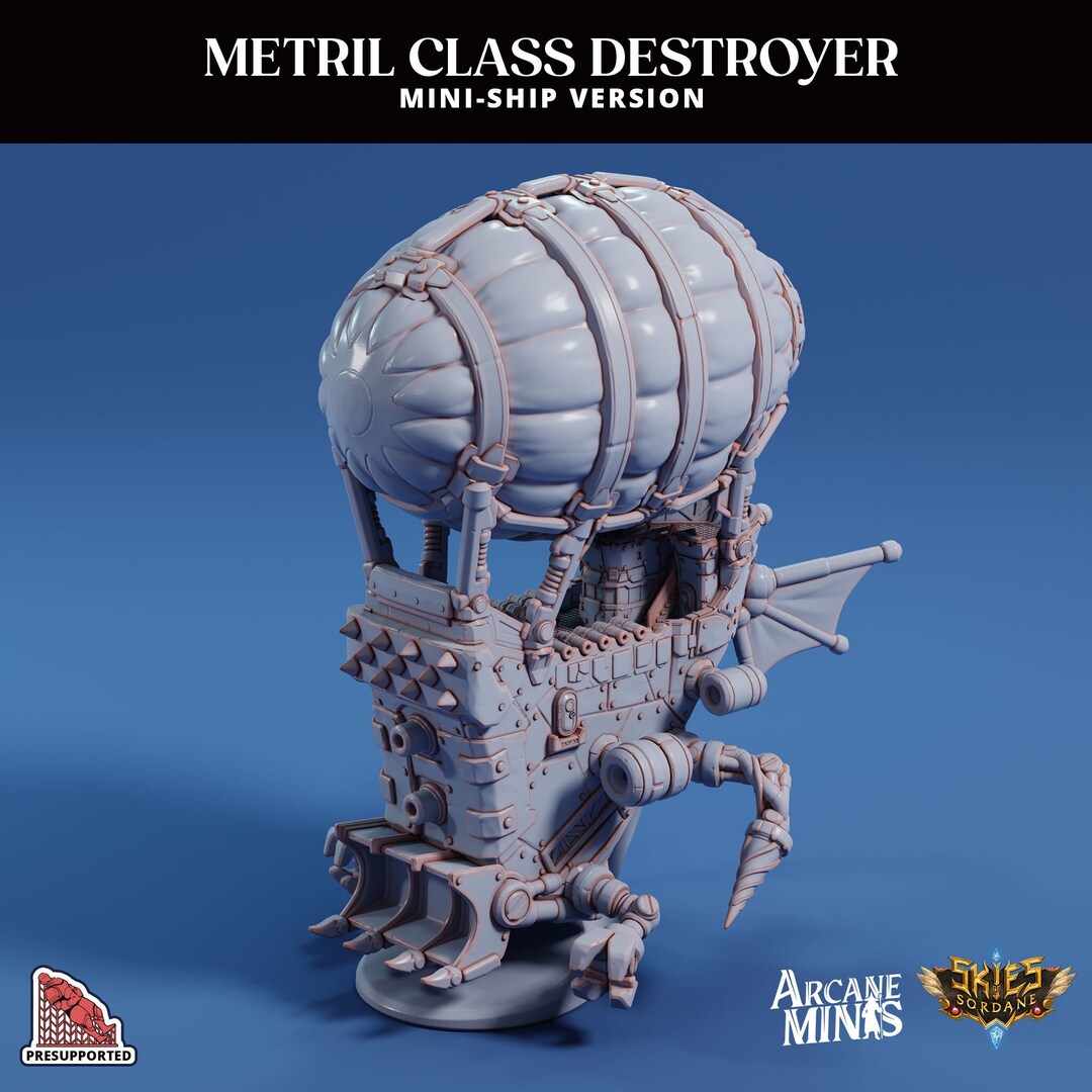 Metril Class Destroyer Mini Verison Arcane Minis Skies of Sordane ...