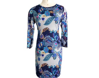 Blue print dress | Etsy