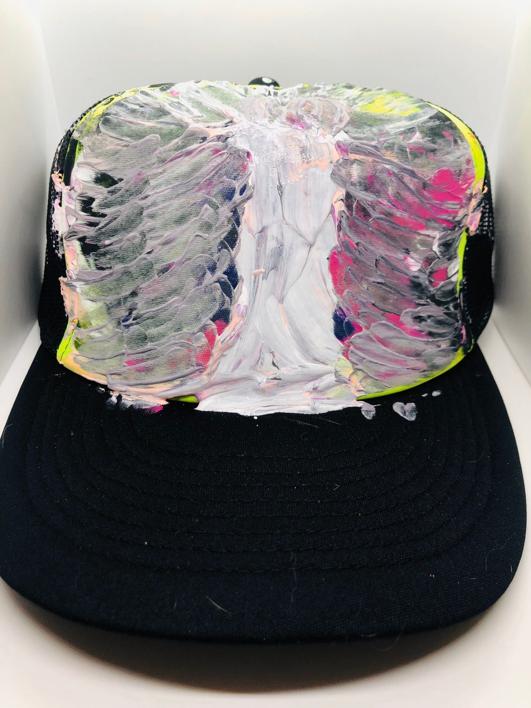 Neon Yellow Trucker Hat,neon Pink Hat,unisex,hat,hats,art,artist,angel ...