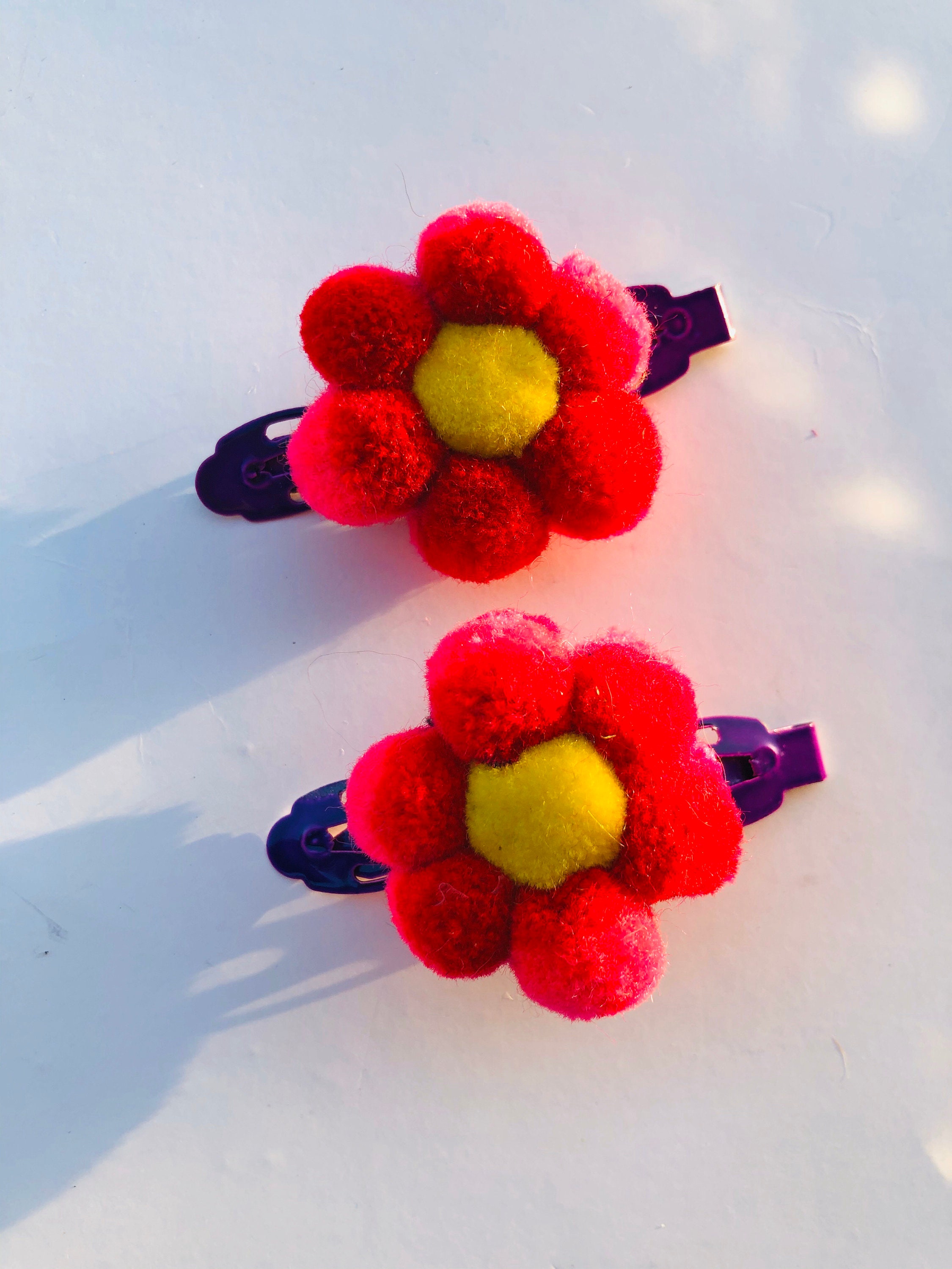 Pom Pom Barrettespom Pom Hair Clipslittle Girls Hair - Etsy