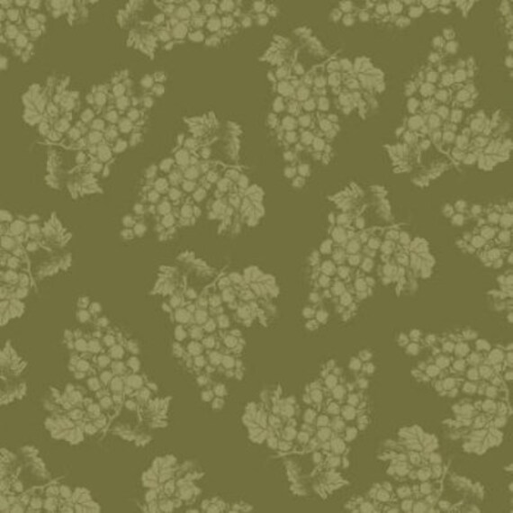 Green Tonal Grapes fabric from the Vintage Wine Collection by | Etsy