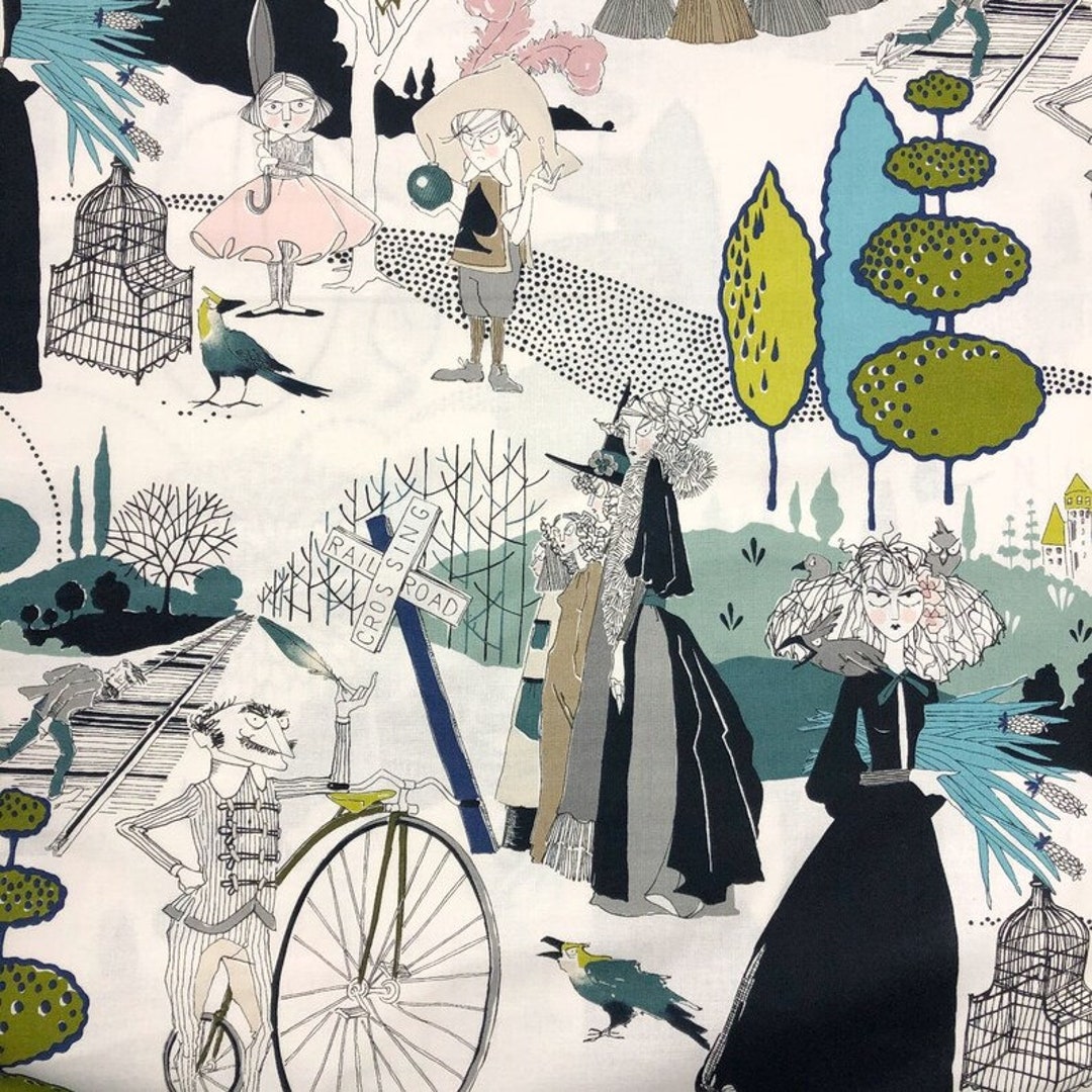 A Ghastlie Pastoral Fabric Blue 8591 BR From Alexander Henry ah6 - Etsy