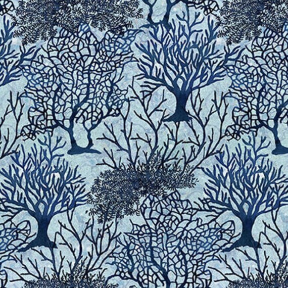 Seaside Serenity Fabric Light Blue Coral 2013-70 bk107 - Etsy