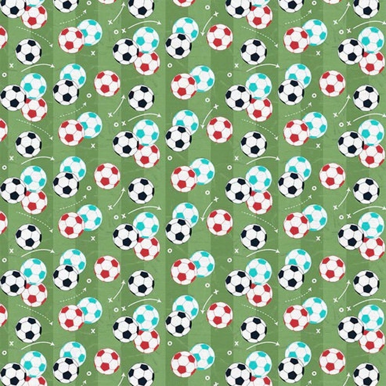 KC Soccer Fabric Soccer Field and Soccer Balls 12024904 PB149 - Etsy