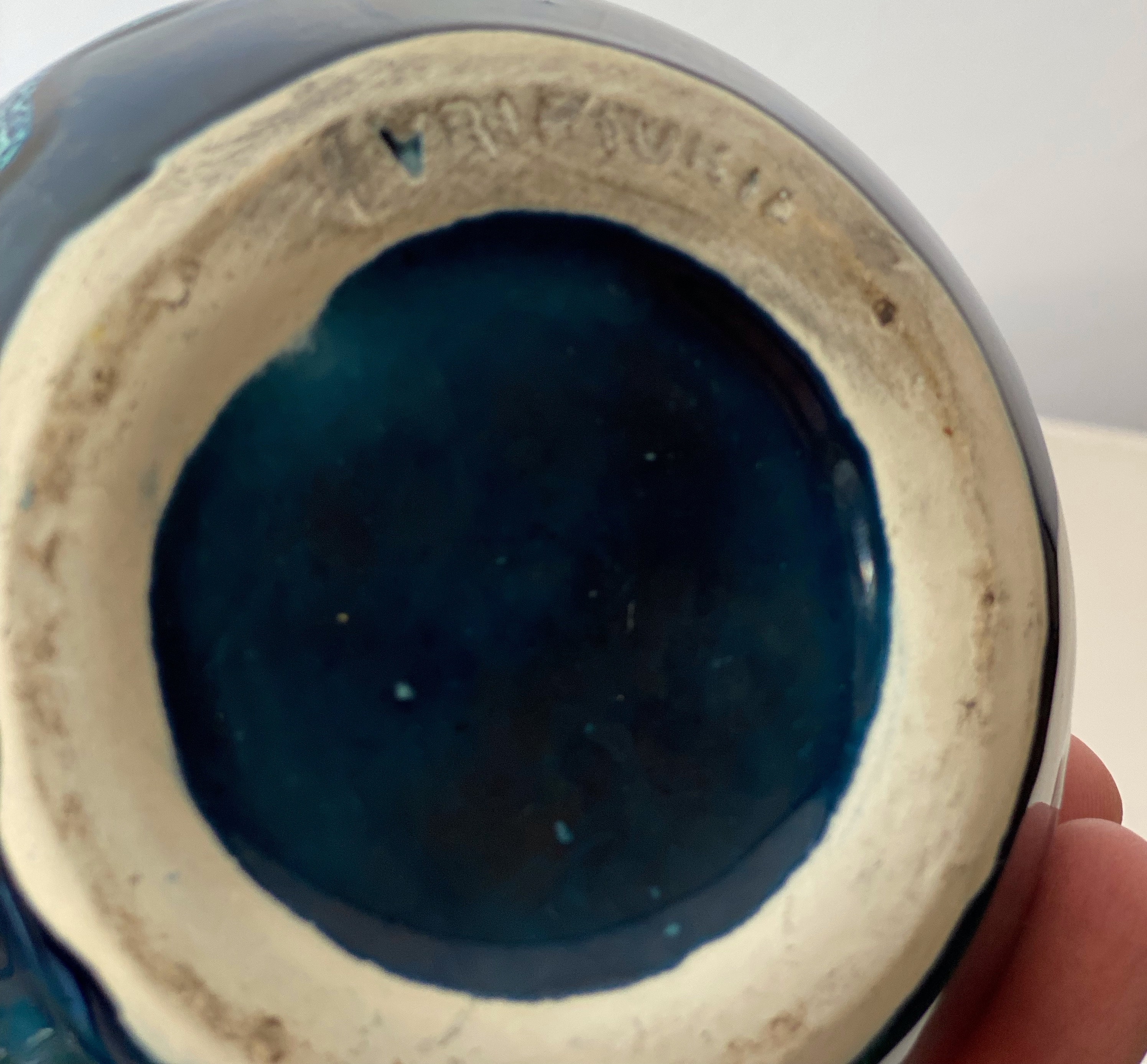 1960s Vallauris French Blue Pottery Small Jug Fat Lava Mid - Etsy