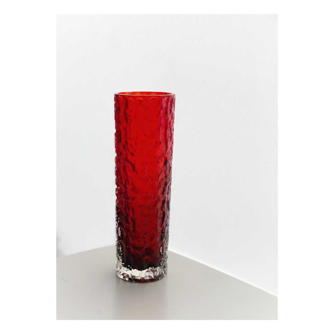 Tajima Japanese Midcentury Textured Glass Cased Red Vase - Etsy