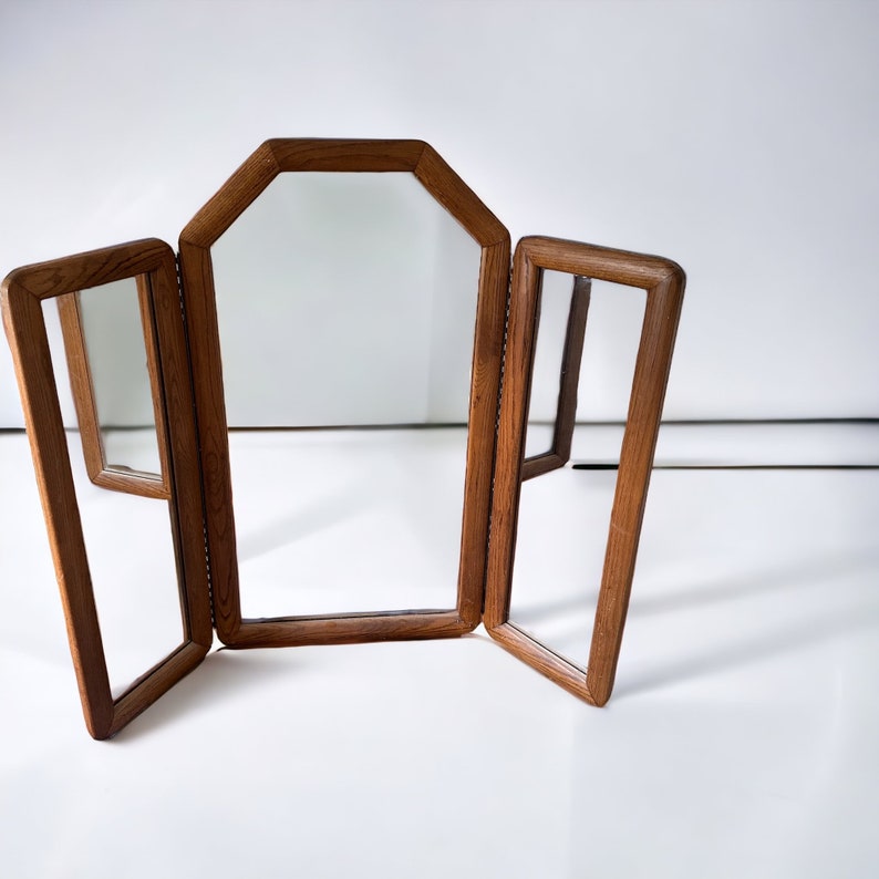 1970s Tri Fold Oak Surround Mirror Floor Standing or Wall Mounted* - Etsy