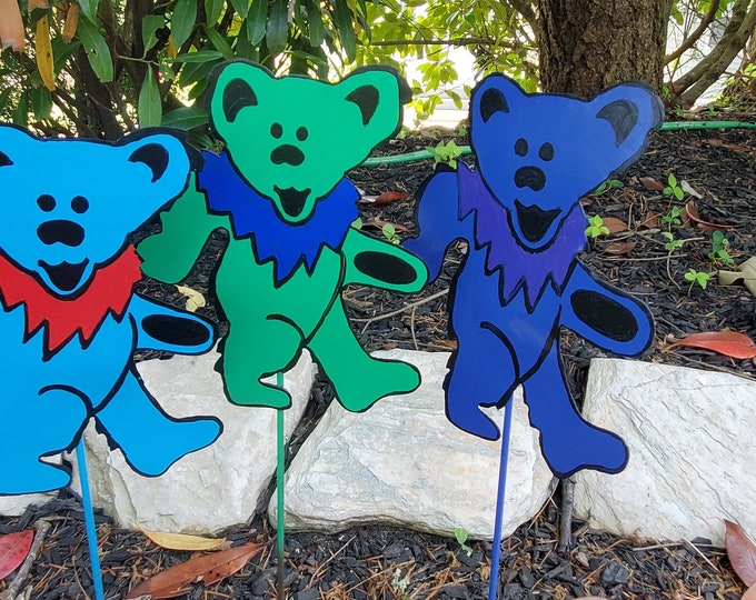 Grateful Dead Bear for Garden, Grateful Dead Gift, Grateful Dead Yard ...