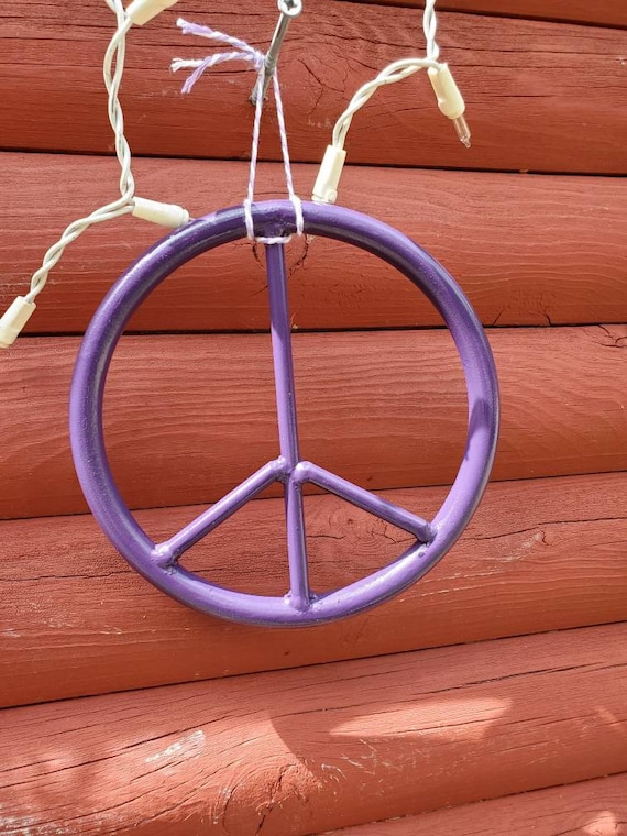 Large Painted Metal Peace Sign - Etsy