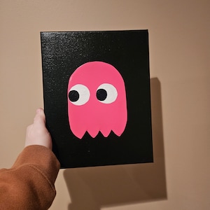 Pac Man Painting, Pinky Pac Man, Retro Pac Man, - Etsy