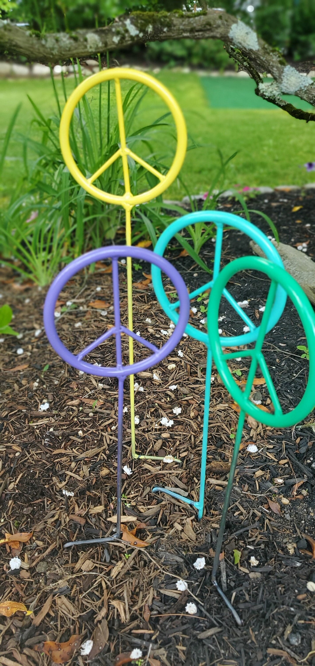 Metal Peace Sign on a Stick, Garden Peace Signs, Peace Sign for Garden ...