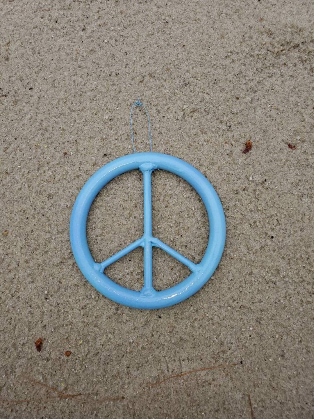 Blue Metal Peace Sign, Hanging Peace Sign, Peace Sign for Wall, Blue ...