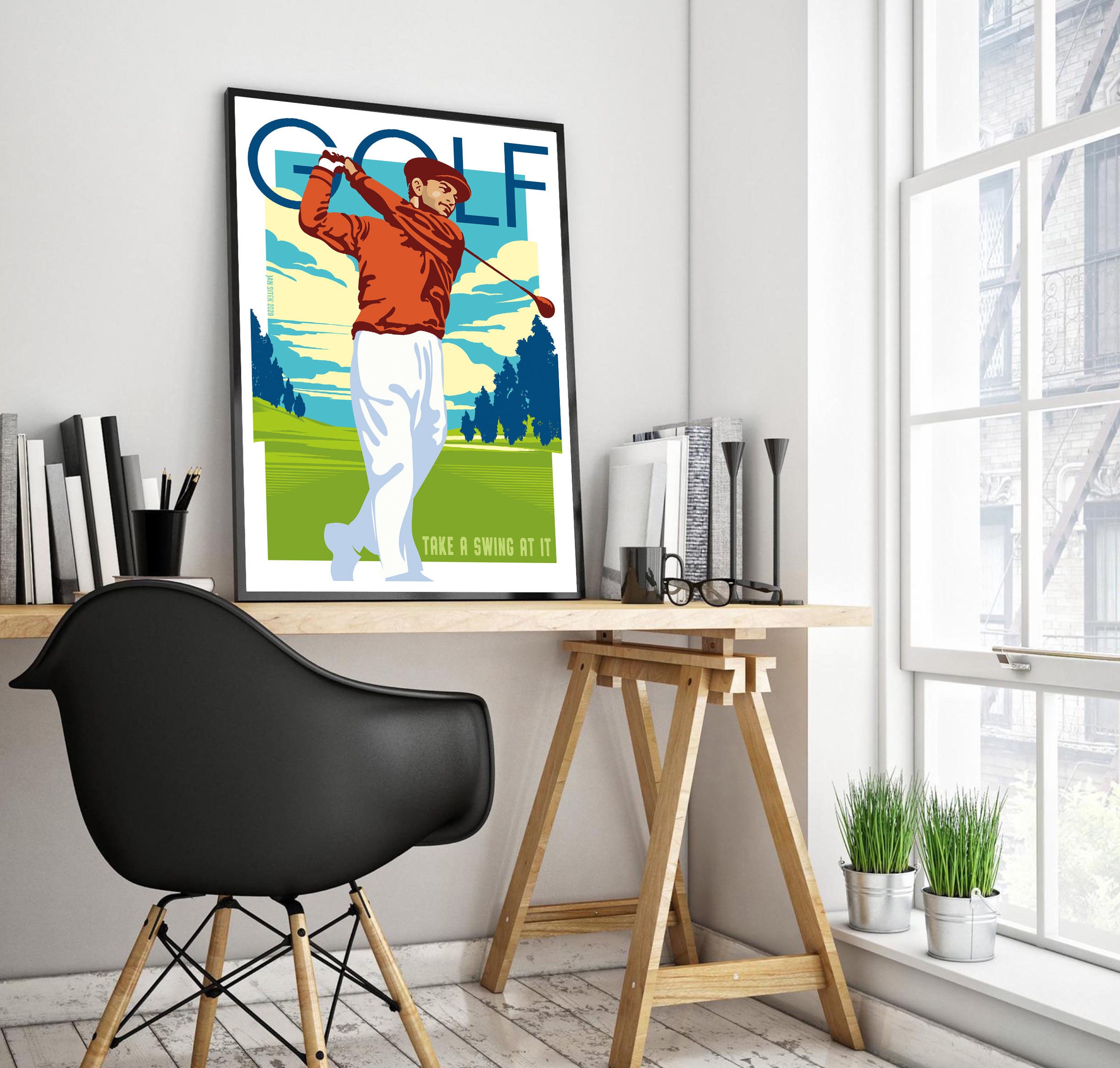 Golf Art Print, Art and Sport, Golf Poster, Golf Digital Print ...