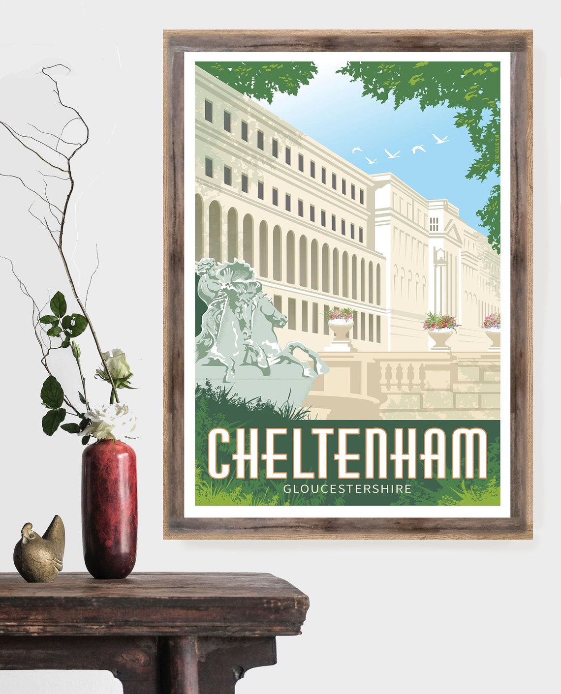 Cheltenham Spa Town Travel Poster Original Art Print, Wall Art Decor - Etsy