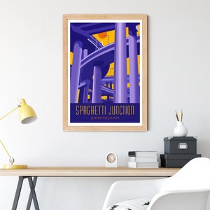Spaghetti Junction Travel Poster Original Art Print, Wall Art Decor ...
