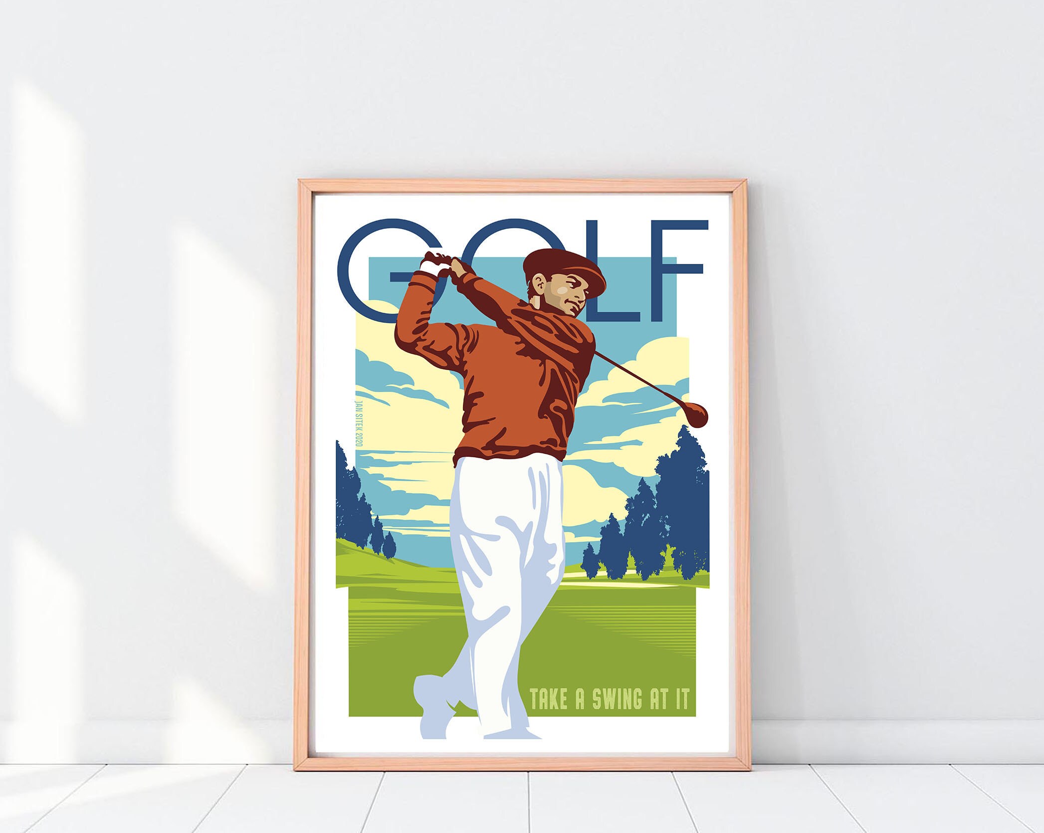 Golf Art Print, Art and Sport, Golf Poster, Golf Digital Print ...