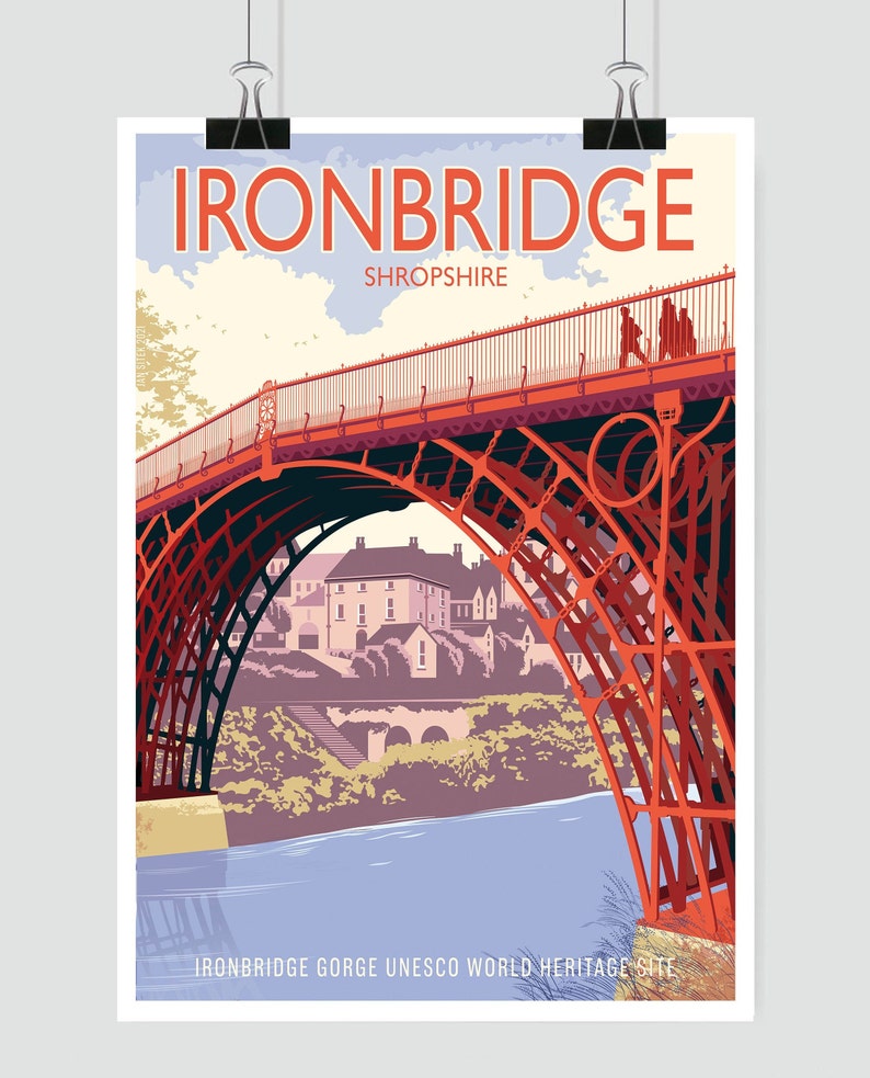 Ironbridge Shropshire Travel Poster: River Severn Art Print - Etsy UK