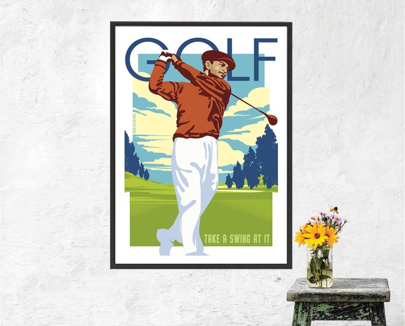 Golf Art Print, Art and Sport, Golf Poster, Golf Digital Print ...