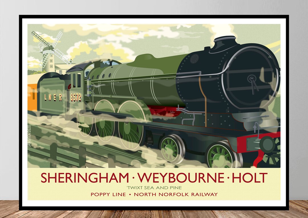 Poppy Line Steam Train Poster: Vintage Norfolk Railway Art Print - Etsy