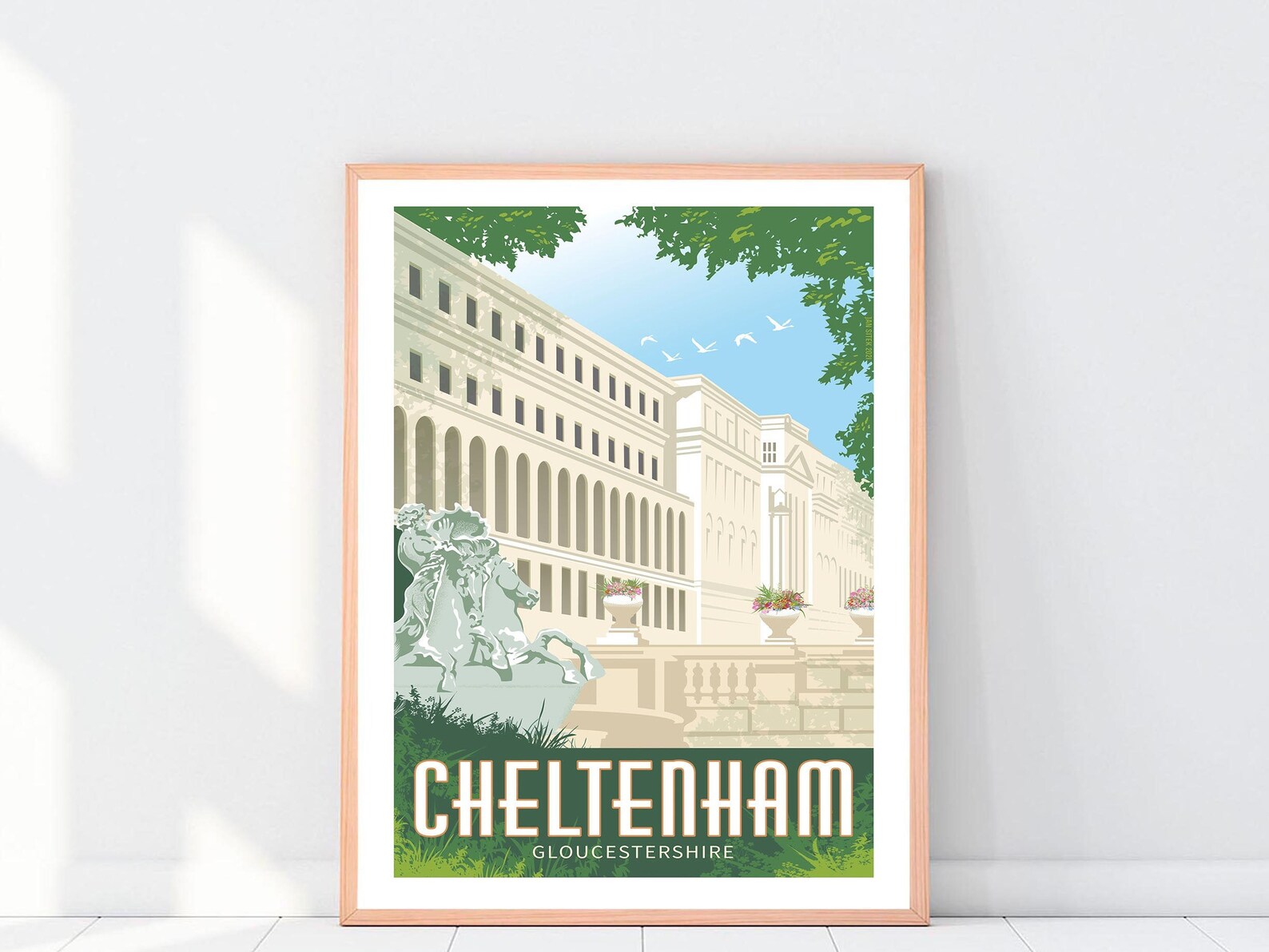 Cheltenham Spa Town Travel Poster Original Art Print, Wall Art Decor - Etsy