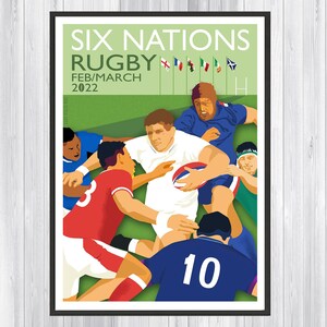 Six Nations Rugby Print Retro Rugby Art Poster Original - Etsy UK