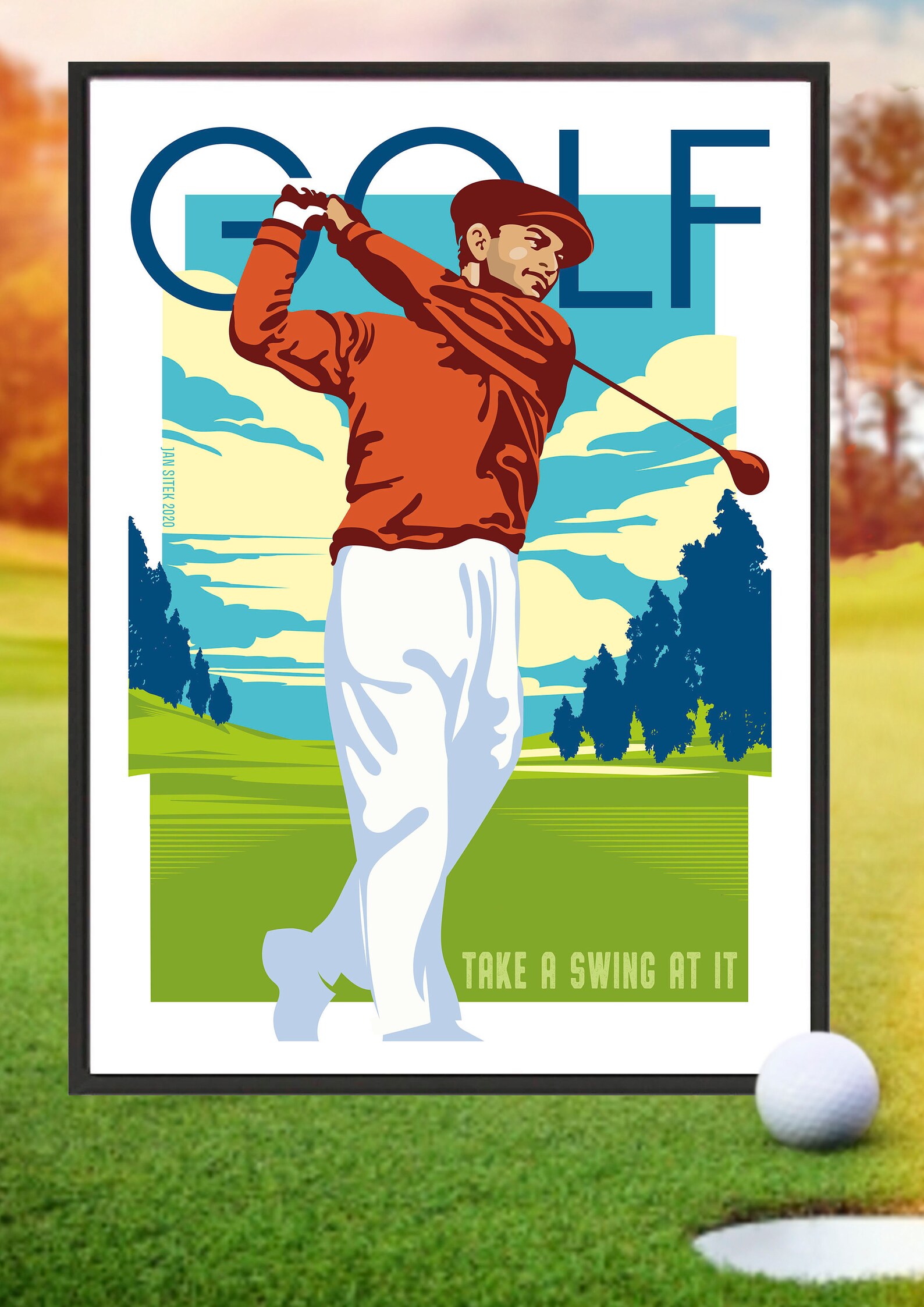 Golf Art Print, Art and Sport, Golf Poster, Golf Digital Print ...