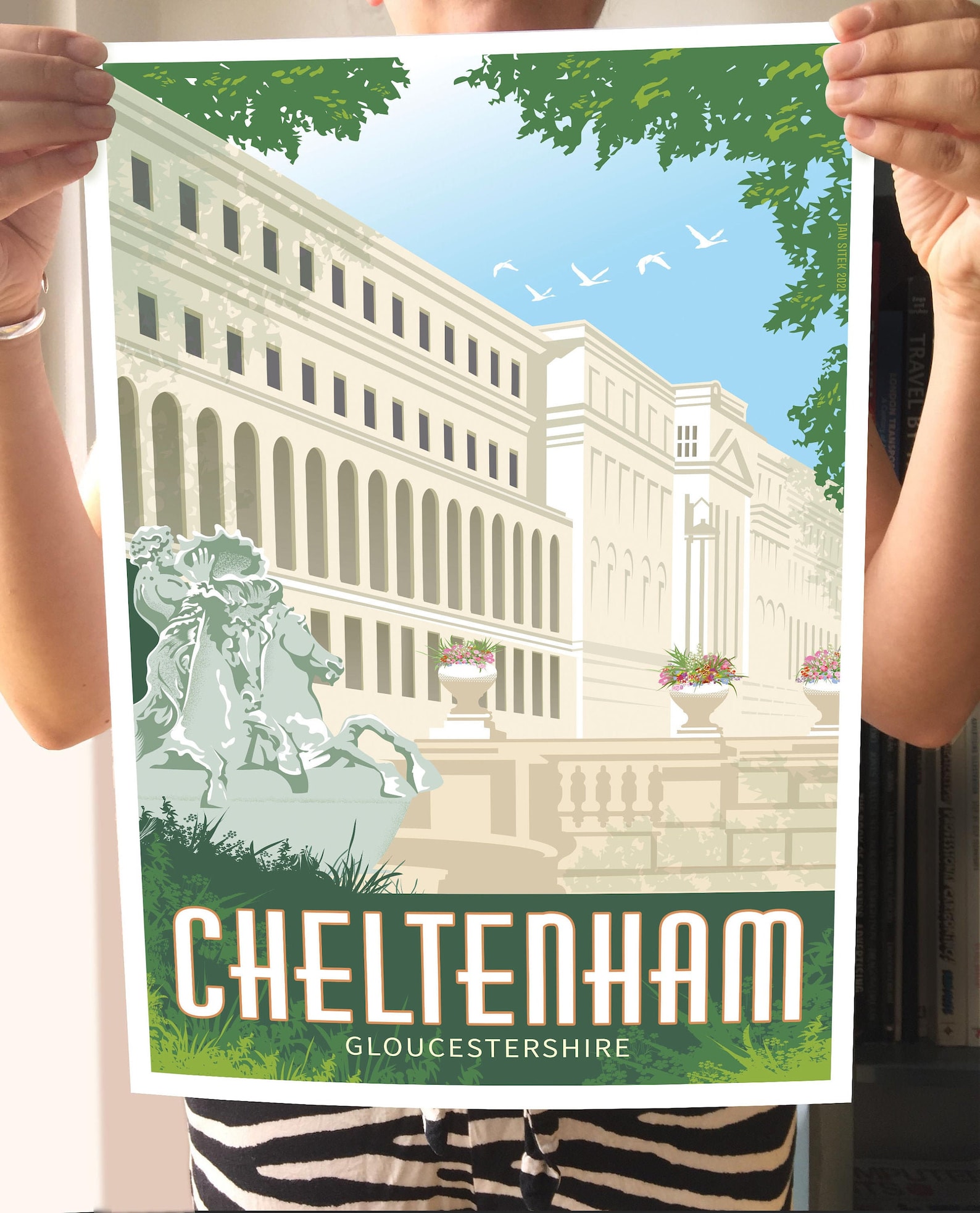 Cheltenham Spa Town Travel Poster Original Art Print, Wall Art Decor - Etsy