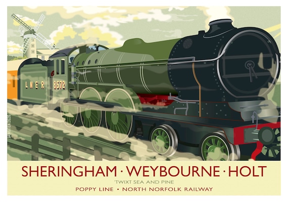 Steam Railways Locomotive Poster Steam Engine Vintage | Etsy