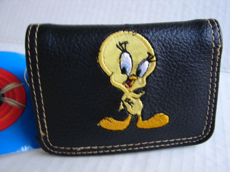 Vintage 1999 Looney Tunes Trifold Wallet Tweety Bird Black Mint With ...