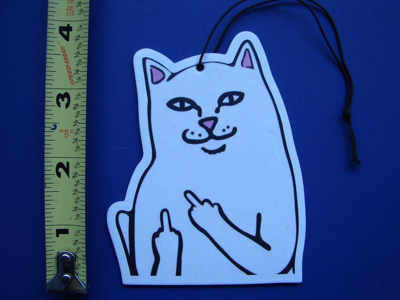 RIPNDIP NERMAMANIAC Nermal Cat Giving the Finger 3 1/2 Air Freshener ...