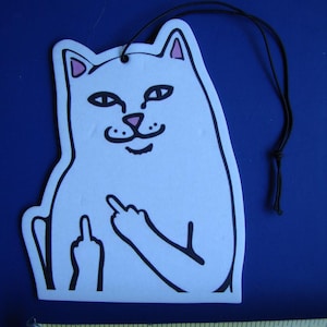 RIPNDIP NERMAMANIAC Nermal Cat Giving the Finger 3 1/2" Air Freshener ...