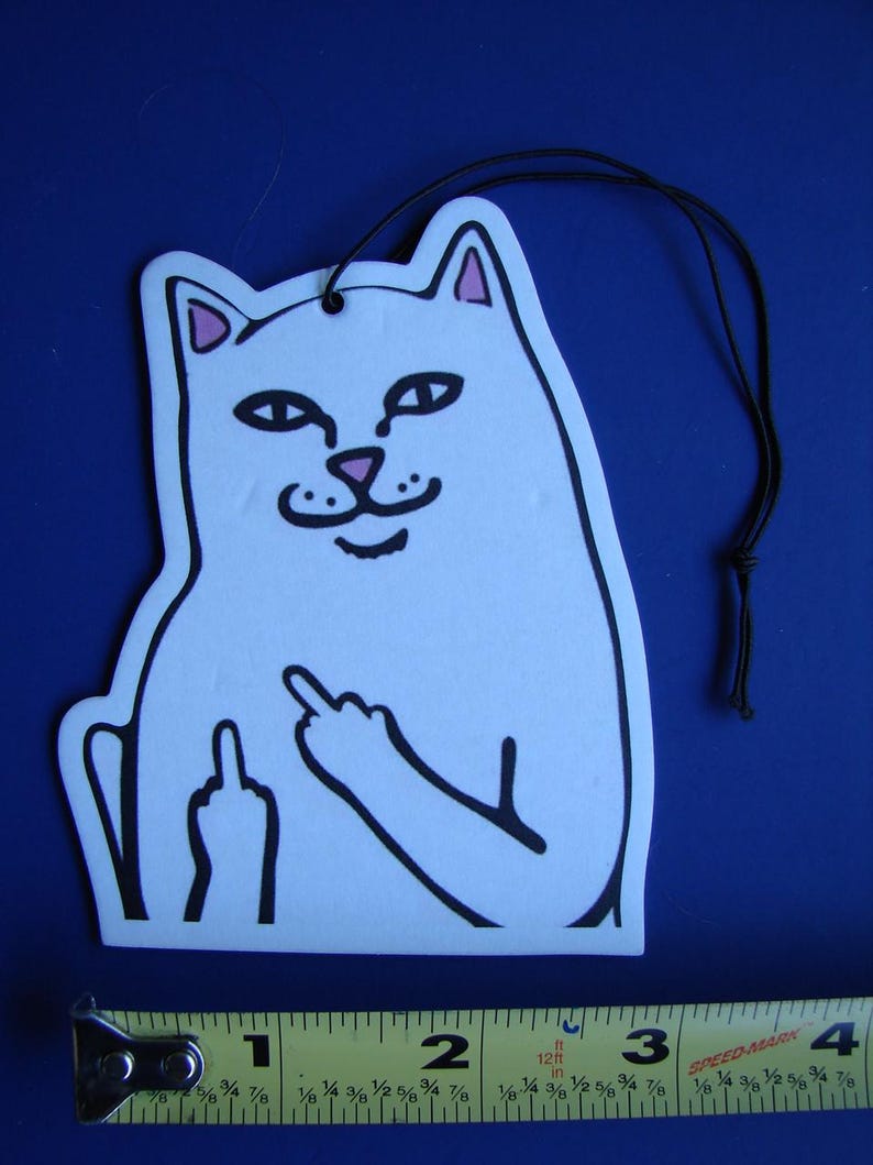 RIPNDIP NERMAMANIAC Nermal Cat Giving the Finger 3 1/2 Air Freshener ...